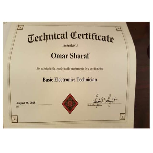 Basic Electronics Technician Certificate | DOCX
