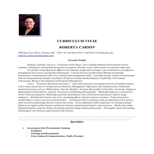 ROBERTA CARSON, PROFESSIONAL CV (revised 12.31.15) | PDF