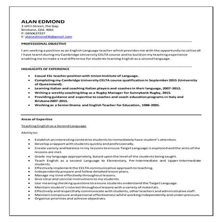 Alan Edmond Resume 2016CELTA | DOCX