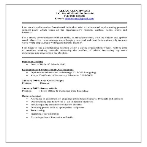 Allan Curriculum vitae | DOC