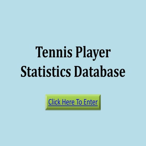 Tennis Player Analysis Scouting Database | PPT