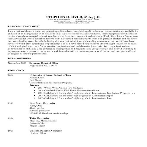 Stephen Dyer Resume | PDF