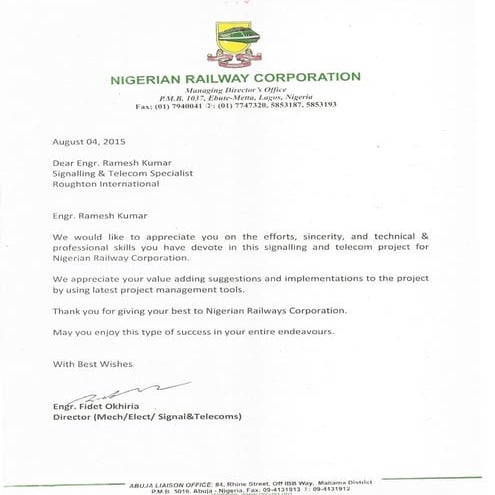 Appriciation Letter from NRC- Ramesh | PDF