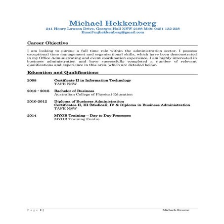 Michaels Resume | PDF