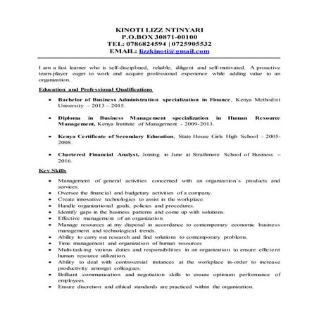 Bridget CV 2016 updated | DOCX