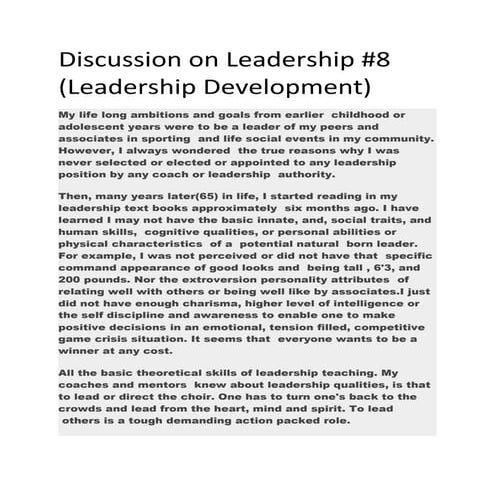 Discussion on Leadership #8 (2) | DOC