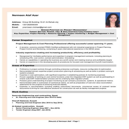 Resume - Nermeen Atef sam | PDF | Civil Engineering Industry | Industries