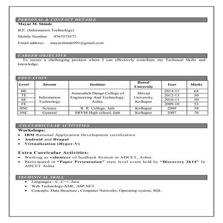 Mayur_Shinde_CV | PDF