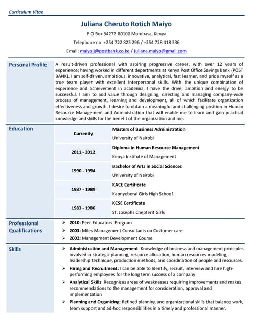 Updated CV Mark Eugene Odero | DOC