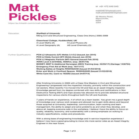 Rope Access CV UK A | DOC