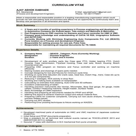 Ajay_dabhade_process_&_development_engineer | PDF