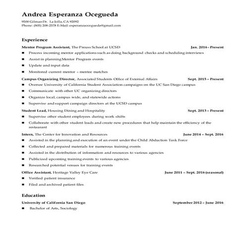 Ahern.Maria_Resume | PDF