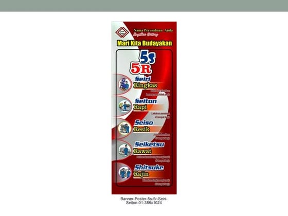 7 banner poster 5s 5r seiri seiton seiso seiketsu shitsuke | DOCX