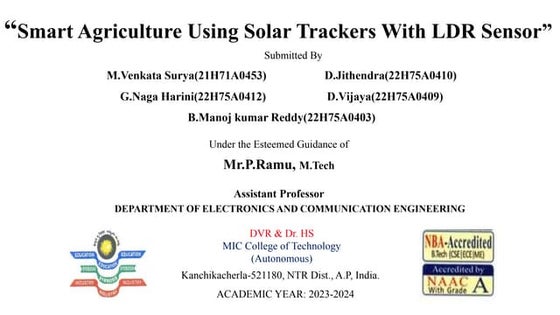 Solar Power Based Automatic Irrigation System | PPT