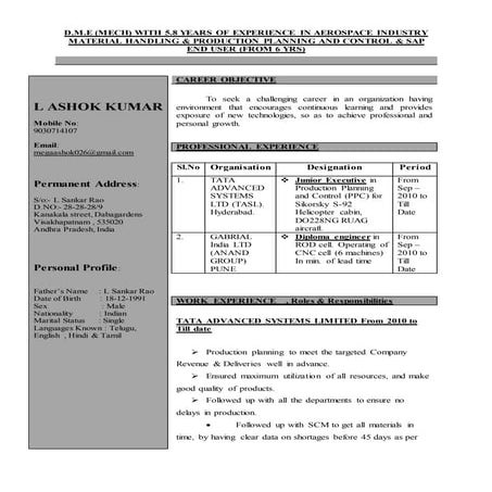 Ashok_CV_1 MAT | PDF