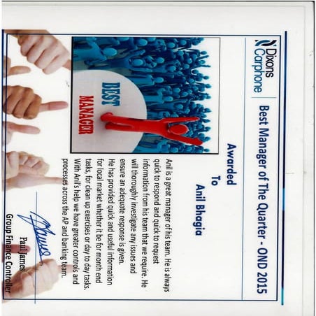 Best manger award for OND 2015 | PDF