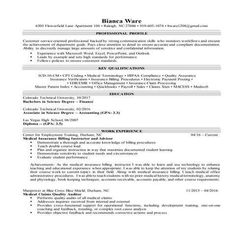 Ware resume | DOCX
