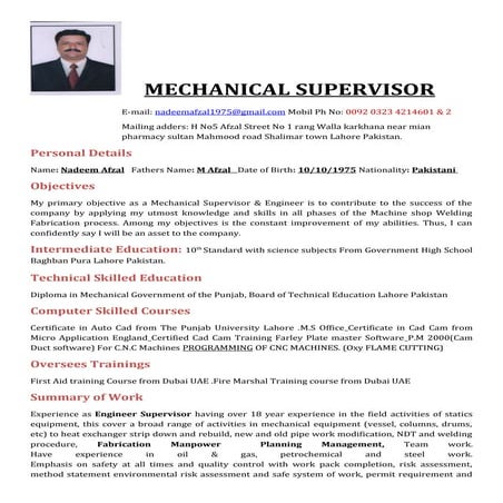 Nadeem Afzal cv | DOC