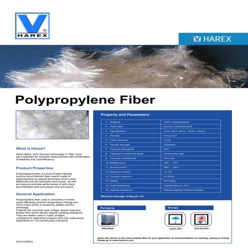 Datasheet of Polypropylene Fiber 2015 | PDF
