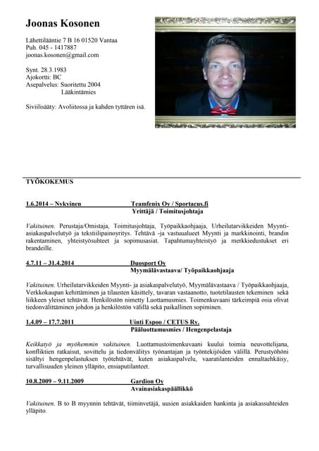 CV Susanna Heinonen L | PDF