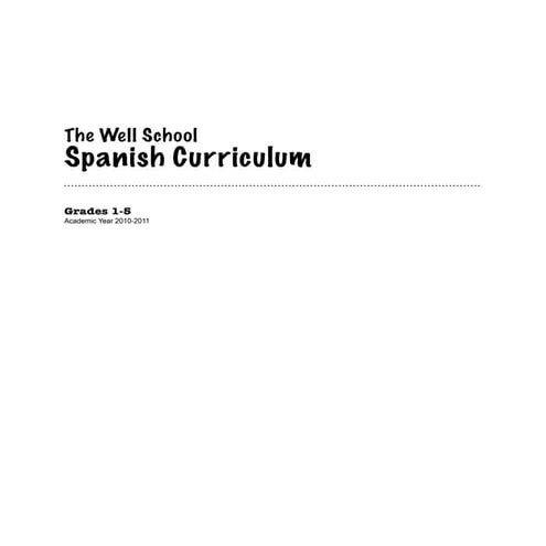 Spanish course_Curriculum for total beginners (A1) | PDF