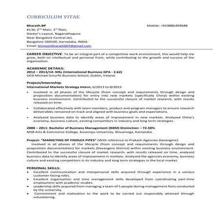Bharath BP CV | PDF