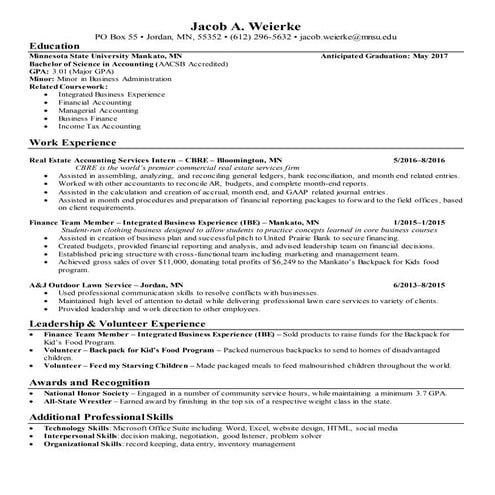 Jake Resume | DOCX | Business | Business and Finance