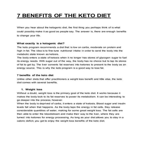 8 benefits of custom keto diet | PDF