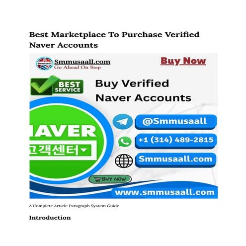 7 Best Marketplace To Purchase Verified Naver Accounts.pdf