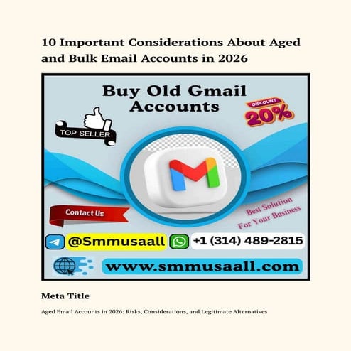 7 Best Platforms To Buy Verified Gmail Accounts (Aged or ... _... | PDF
