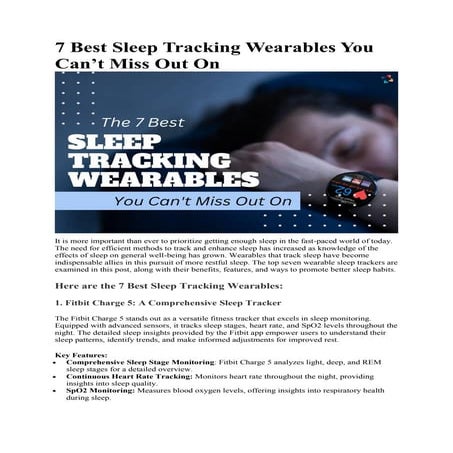 7 Best Sleep Tracking Wearables You Can't Miss Out On | PDF