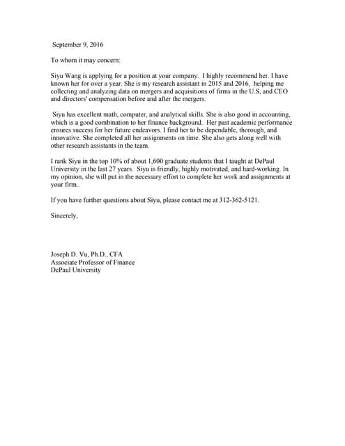 AndrewWagar-Letter of Recommendation-Research Assistant | PDF