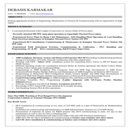 Resume@Debasis Karmakar | DOC