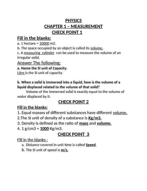 Class 7 PHYSICAL QUANTITY & MEASUREMENT | PPTX | Physics | Science