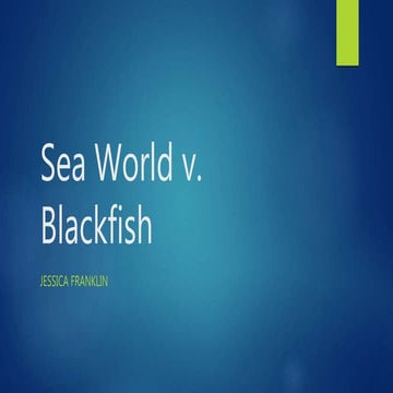 Black Fish Documentary Analysis | PPTX