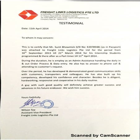 Freight Links Testimonial | PDF