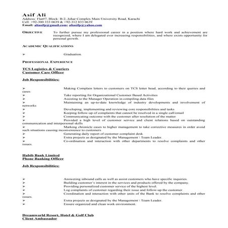Asif Ali's Resume | DOC