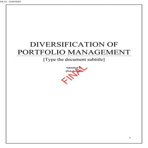 portfolio management | PDF