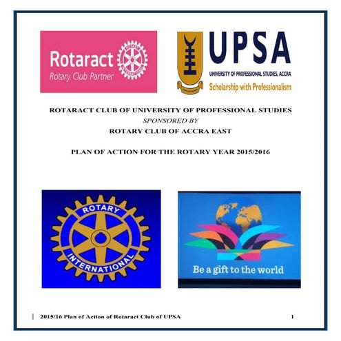 ROTARACT UPSA PLAN OF ACTION | PDF