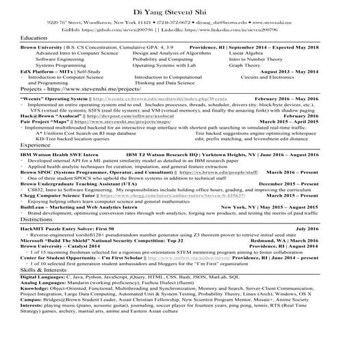 Weitao Wang Resume | PDF