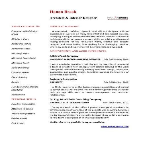 Hanan Break CV | PDF