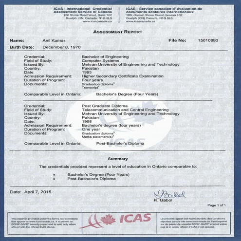 ICAS Degree Assessment Report | PDF