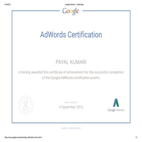 Google Partners - Certification | PDF