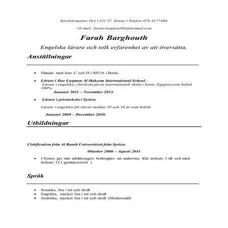 farah cv | DOCX