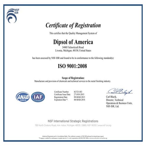 ISO Certificate 2015 | PDF
