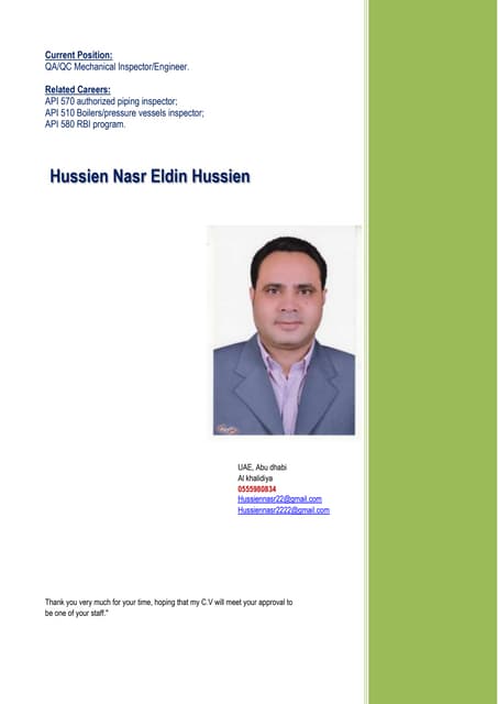 Sr. QA/QC Mechanical Engineer | DOC