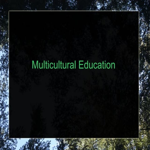 MULTICULTURAL EDUCATION: | PPT