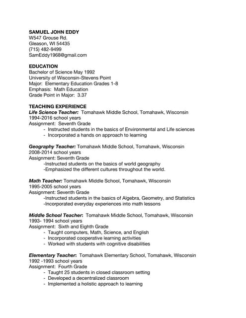 resume revised | DOC | Professional School | Postgraduate Education