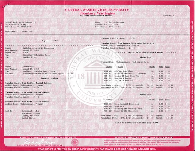 Liberty Transcripts | PDF | Professional School | Postgraduate Education