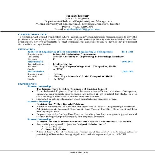 rajesh's cv (1) | PDF